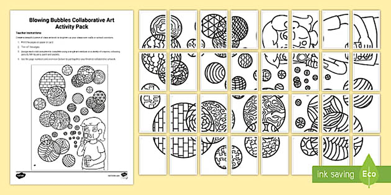 Blowing Bubbles Collaborative Art Activity Pack - Twinkl
