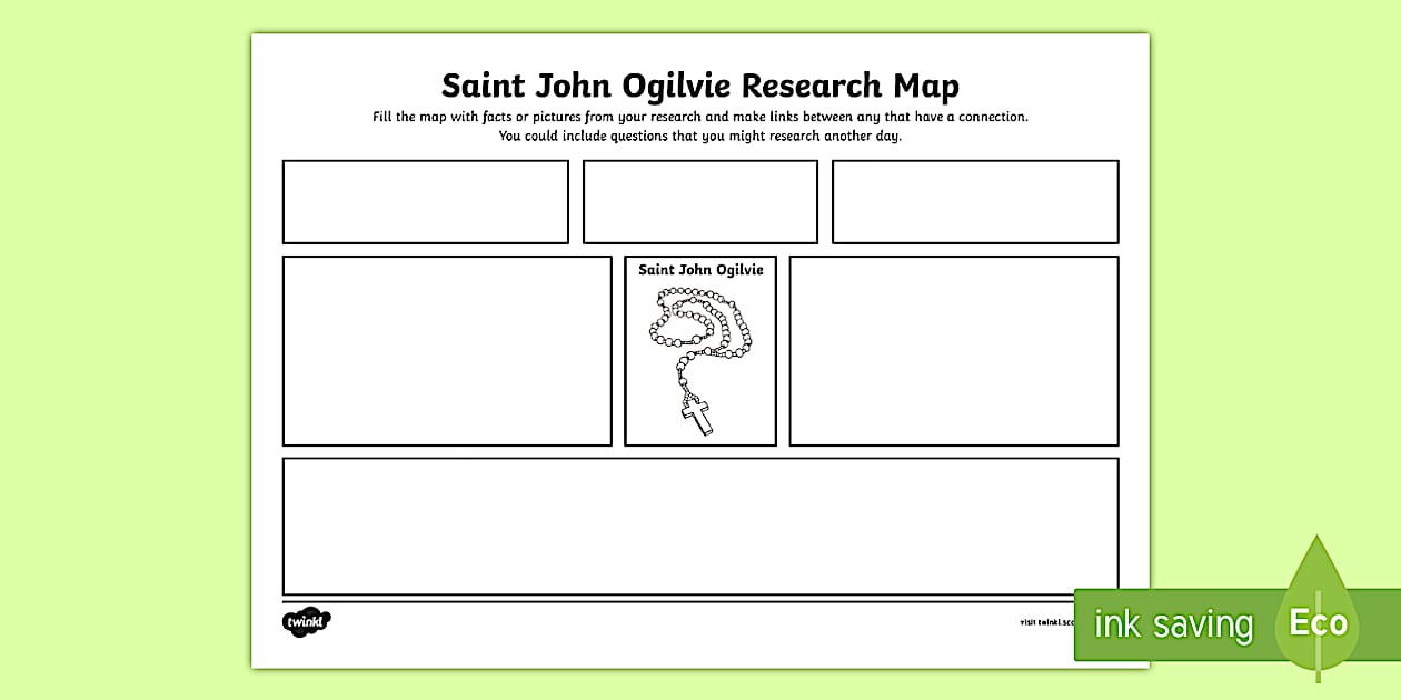 Saint John Ogilvie Research Map Worksheet / Worksheet