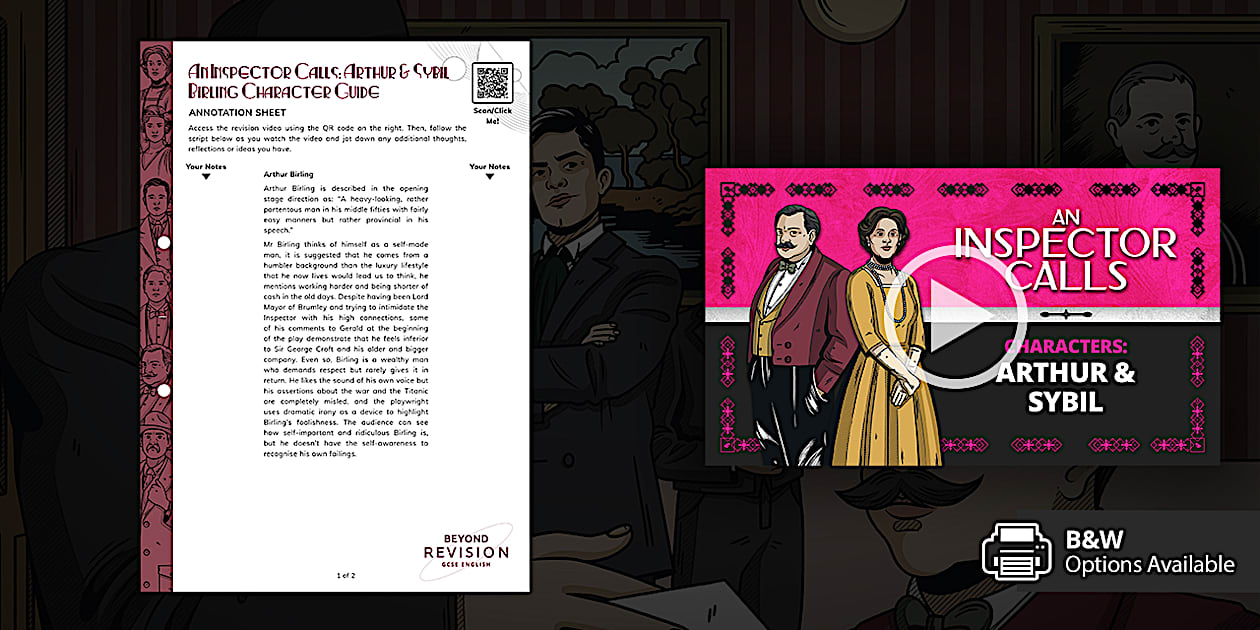 Arthur and Sybil Birling Character Guide | An Inspector Calls | Quickfire