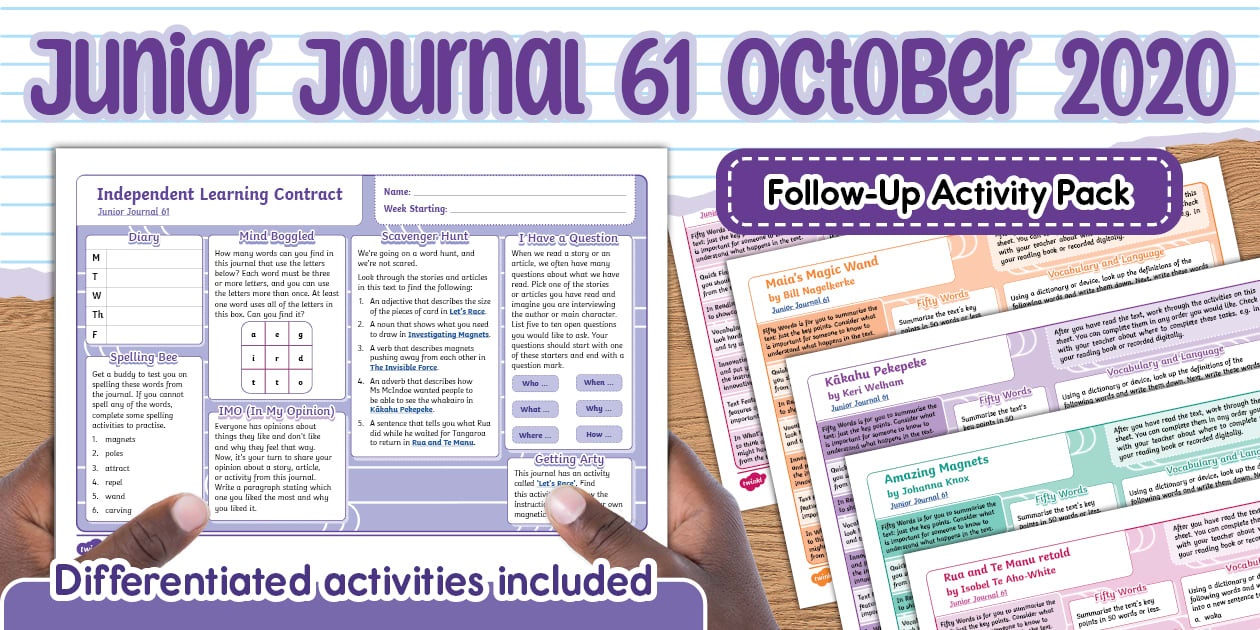 Junior Journal 61 2020 Follow-Up Activity Pack