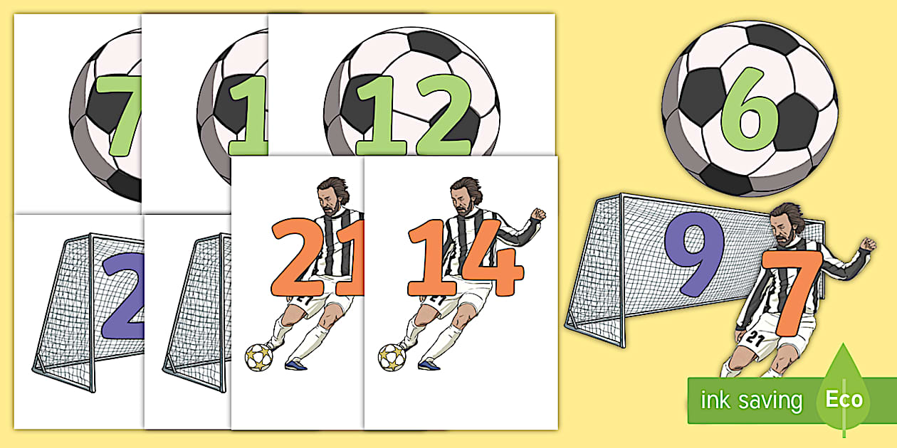 Football Themed 6, 7 and 9 Times Table Display Cut-Outs