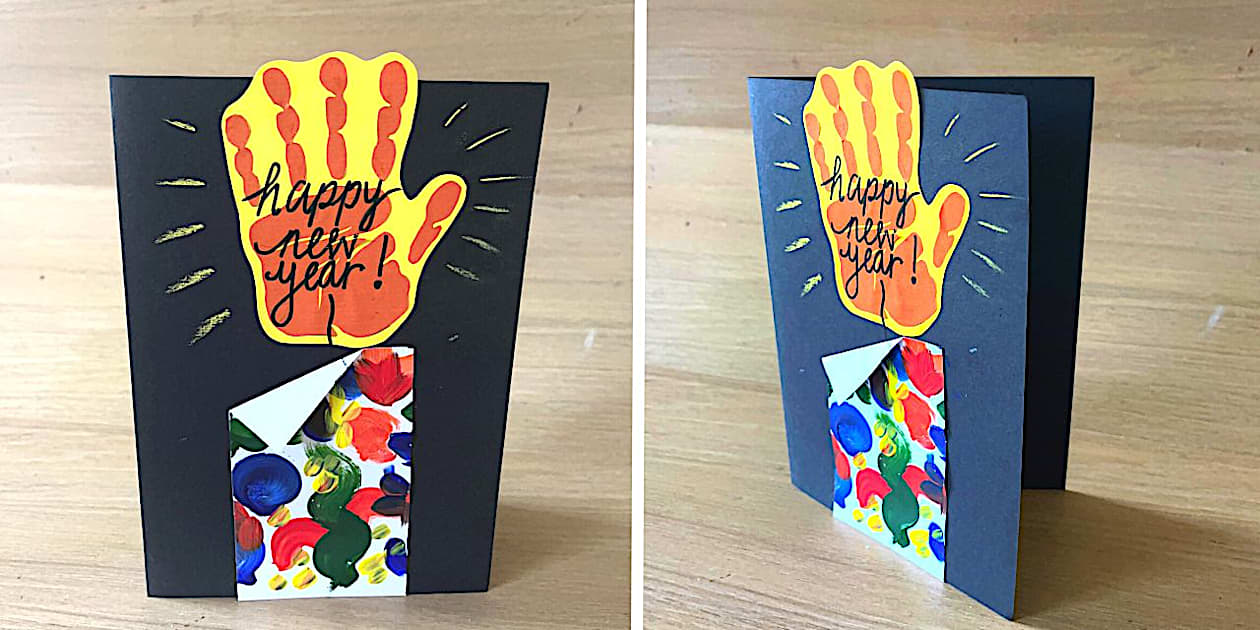 Handprint Candle Card | New Year Crafts (teacher made)