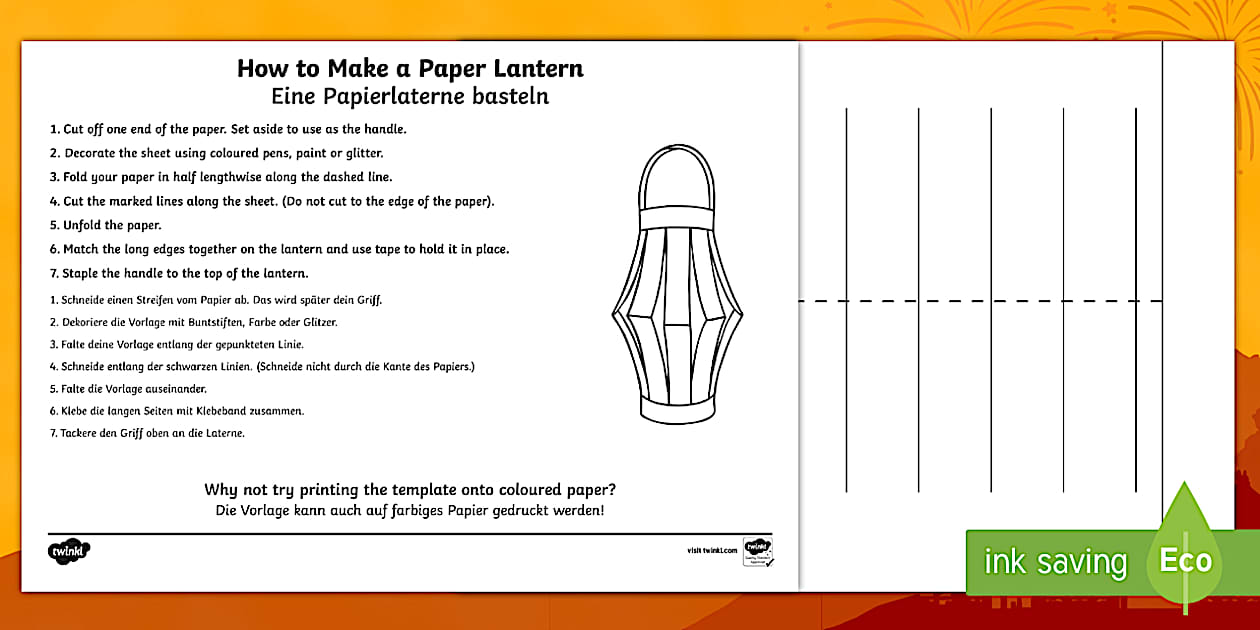 How to Make a Paper Lantern Craft Instructions English/German