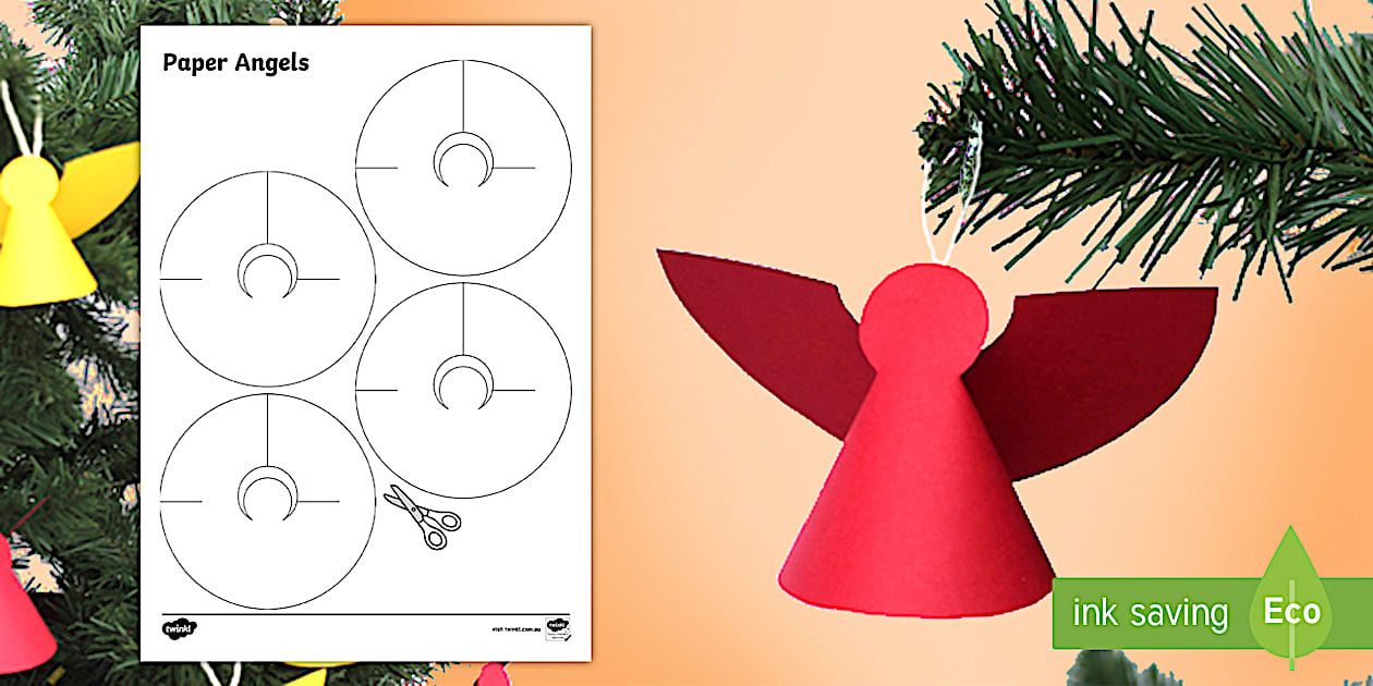 'Christmas Angel' Paper Angels Craft Activity | Twinkl