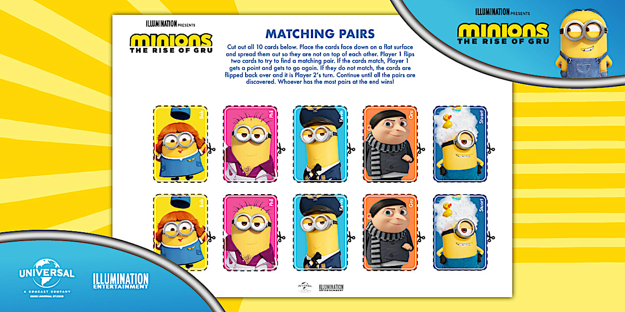 FREE! - 👉 Minions Card Game | Universal Studios Resources | Twinkl