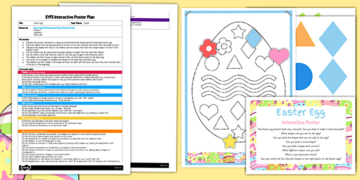 Easter Egg EYFS Interactive Poster Plan and Resource Pack