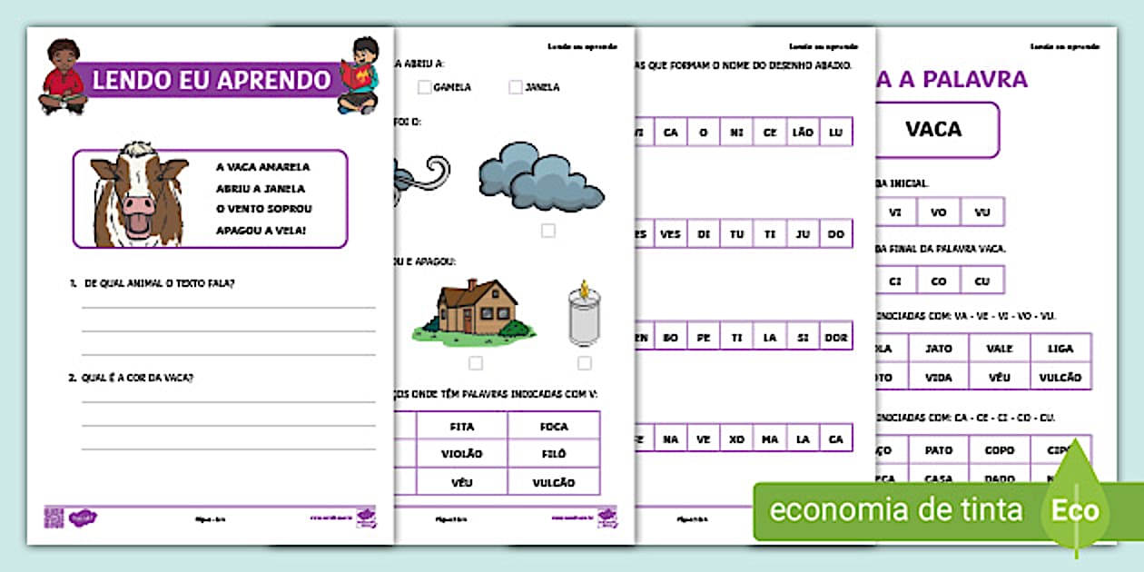 Lendo Eu Aprendo - Alfabetização 1º Ano - Twinkl