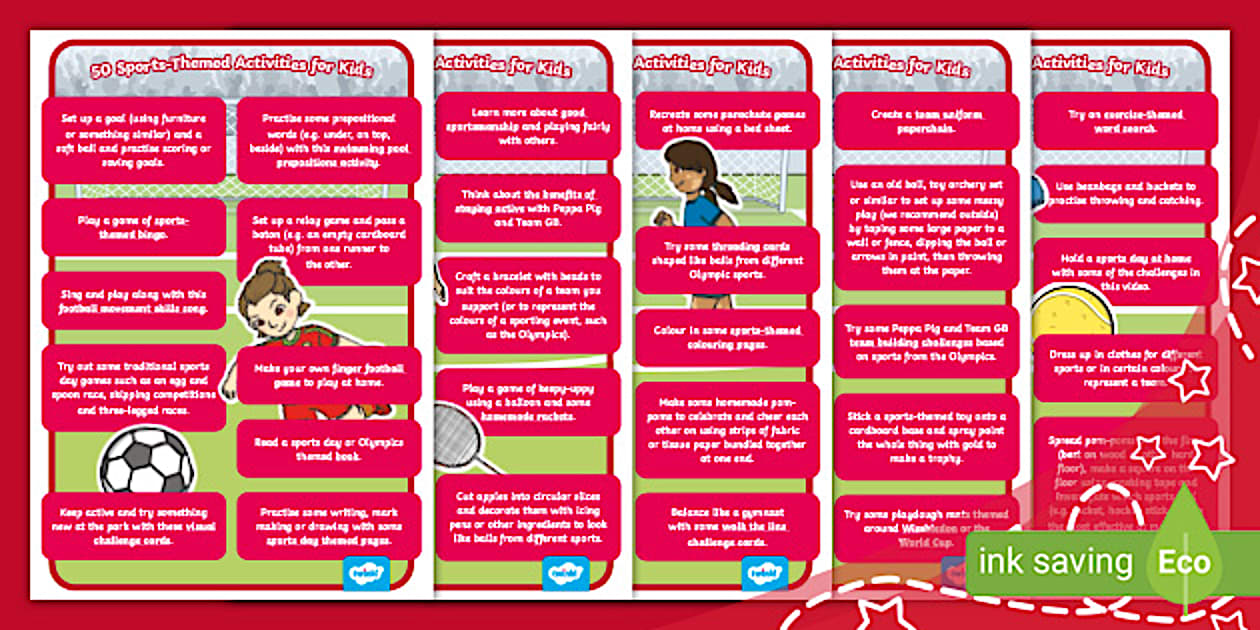 50 Sports-Themed Activities for Kids (teacher made) - Twinkl