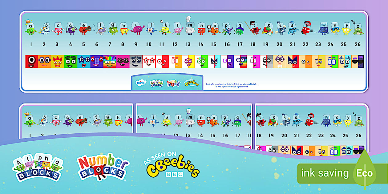 FREE! - Alphablocks Alphabet Letters and Numbers Printable Banner