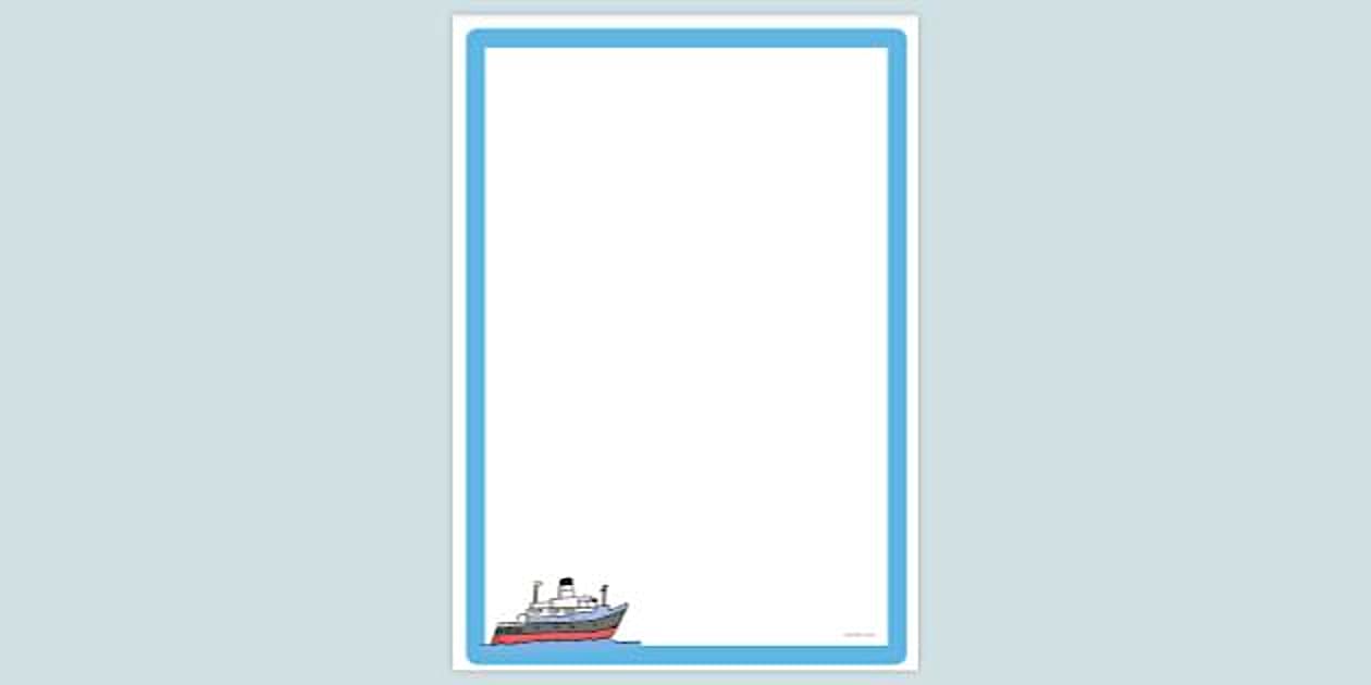 Simple Blank Boat Page Border (teacher made) - Twinkl