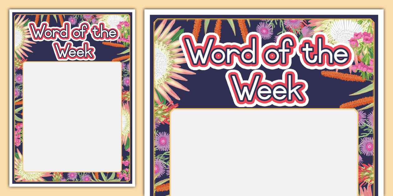 Fynbos-Themed Word of the Week Display Poster
