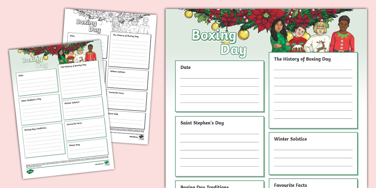 Boxing Day Fact File Template (teacher made) - Twinkl