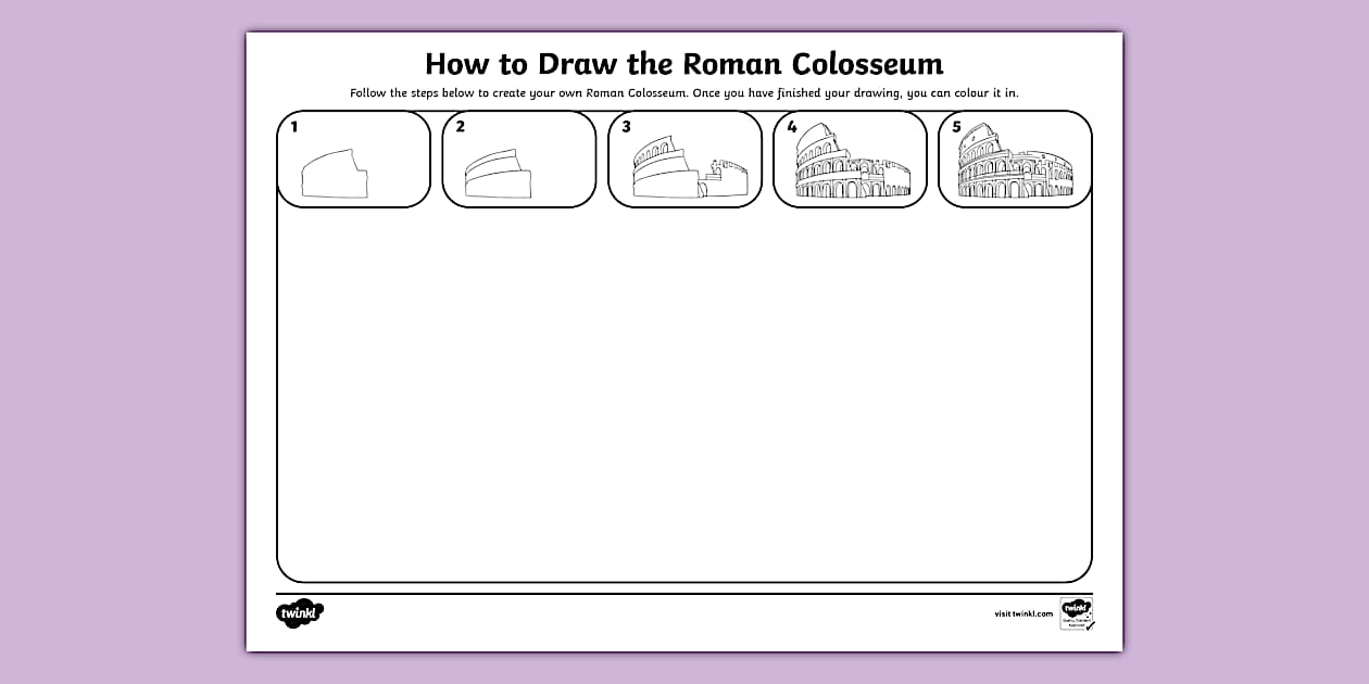 How to Draw a Roman Colosseum Activity (teacher made)