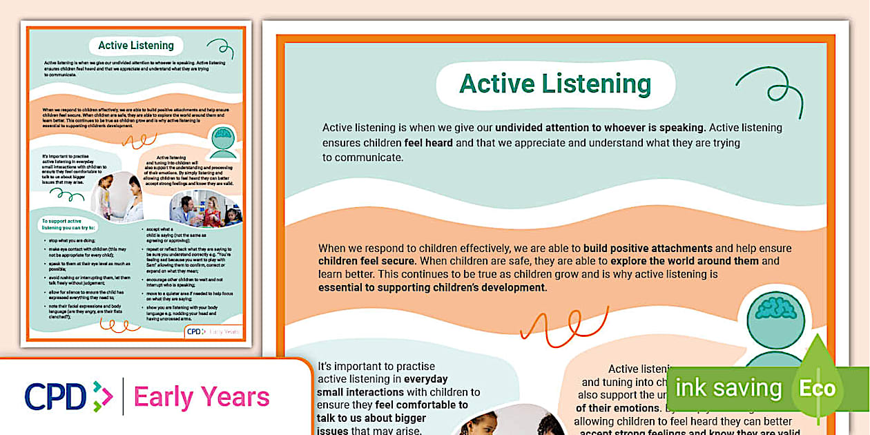 Active Listening - How to Actively Listen - Early Years
