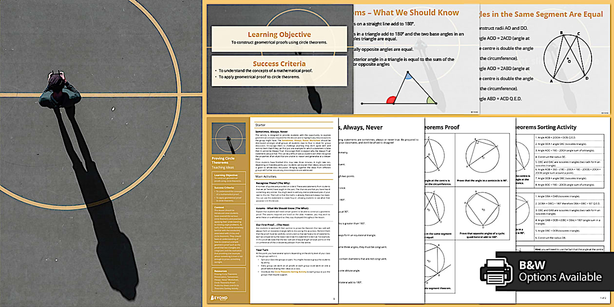 GCSE Proving Circle Theorems Lesson Pack (teacher made)