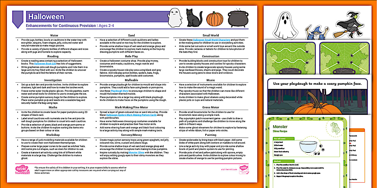 EYFS Halloween Continuous Provision Planning Pack (Ages 2-4)