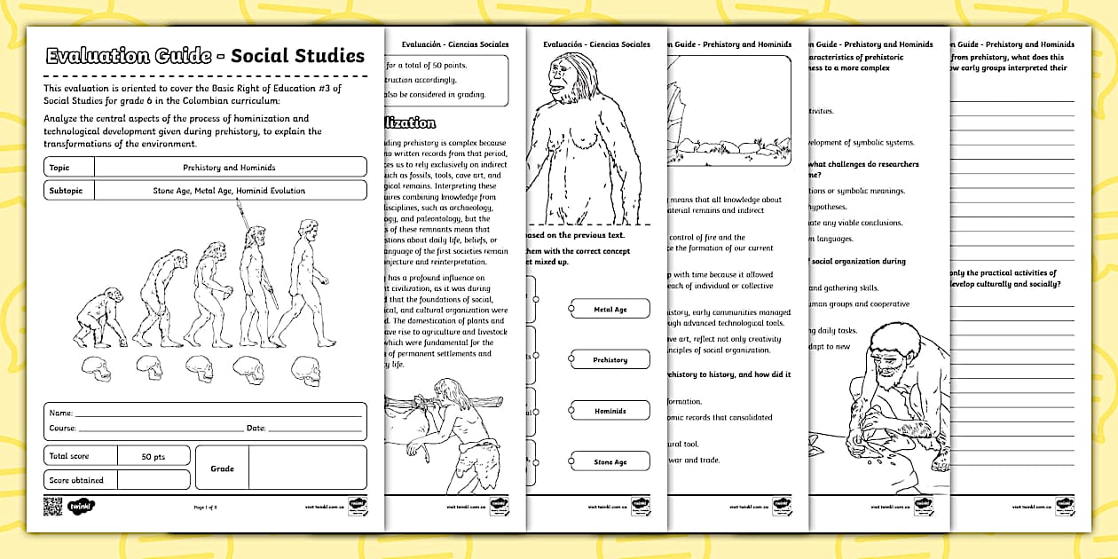 Evaluation Guide: Prehistory and Hominids - Twinkl
