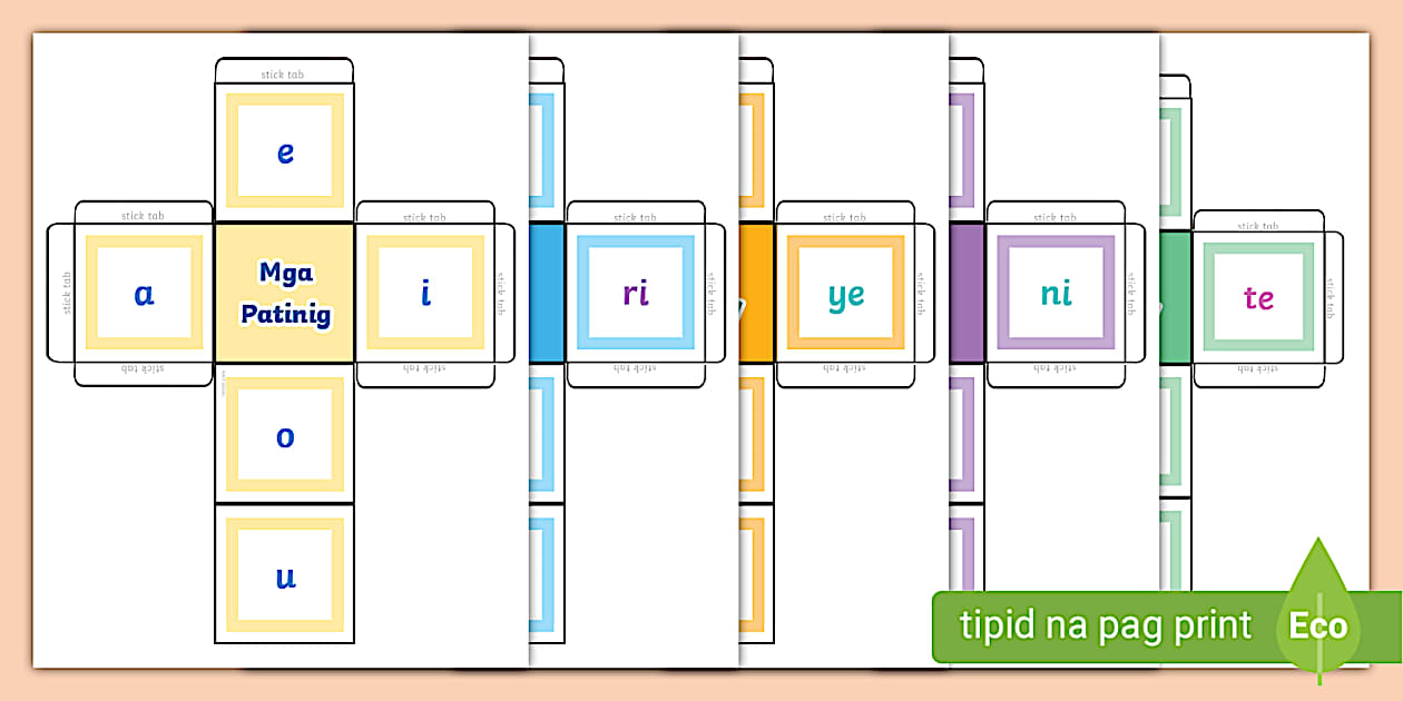 Mga Pantig Dice Template | Philippines | Twinkl - Twinkl