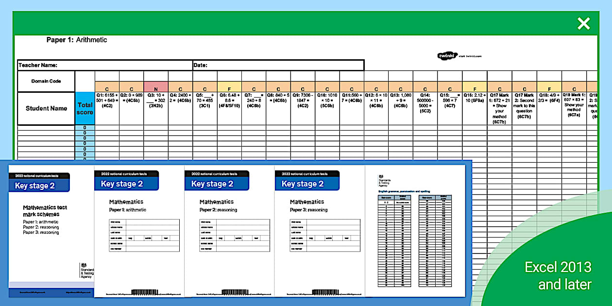 FREE! - 👉 KS2 Maths Analysis Grid for 2022 SATs Assessment Spreadsheet