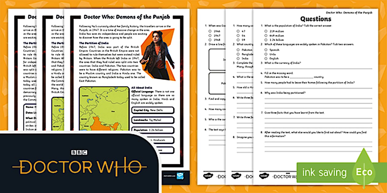 BBC Doctor Who: Demons of the Punjab Reading Comprehension