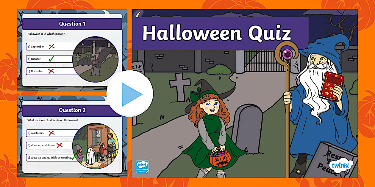 Halloween Quiz for Children | Halloween Quiz ESL - Twinkl