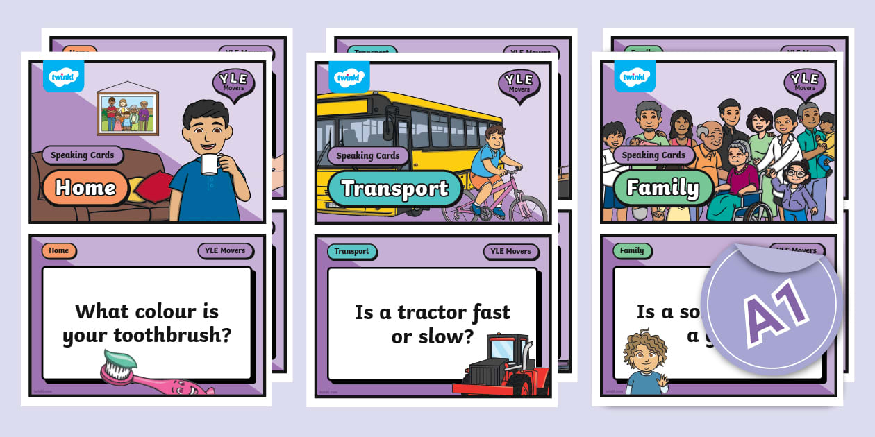 YLE Movers Speaking Cards (teacher made) - Twinkl