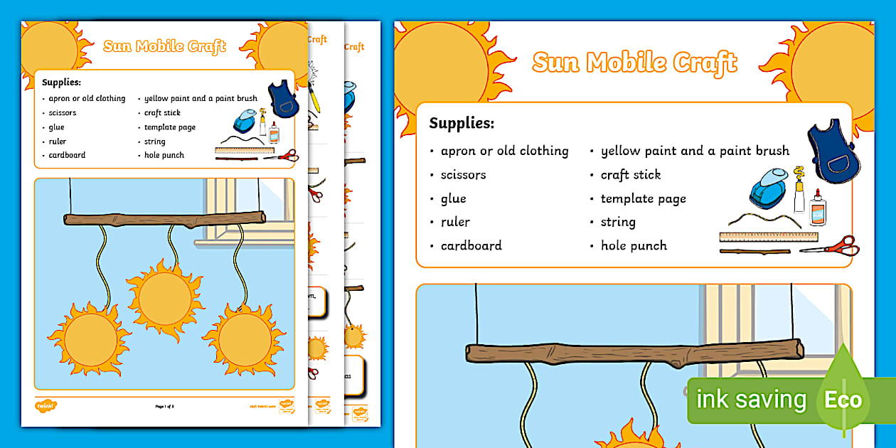 Sun Mobile Craft (Teacher-Made) - Twinkl