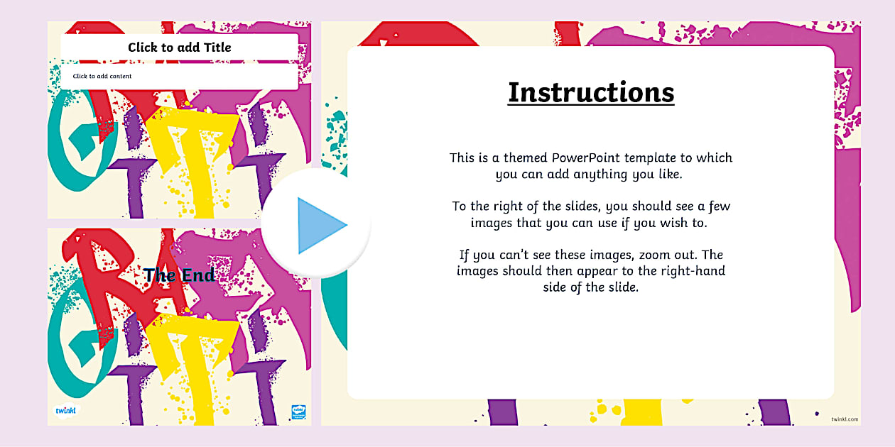Editable Graffiti Themed PowerPoint Background Template