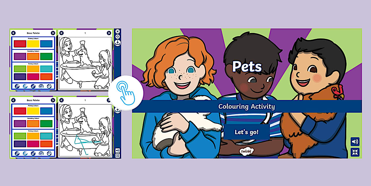 Pets Interactive Colouring - Twinkl Interactive - Twinkl