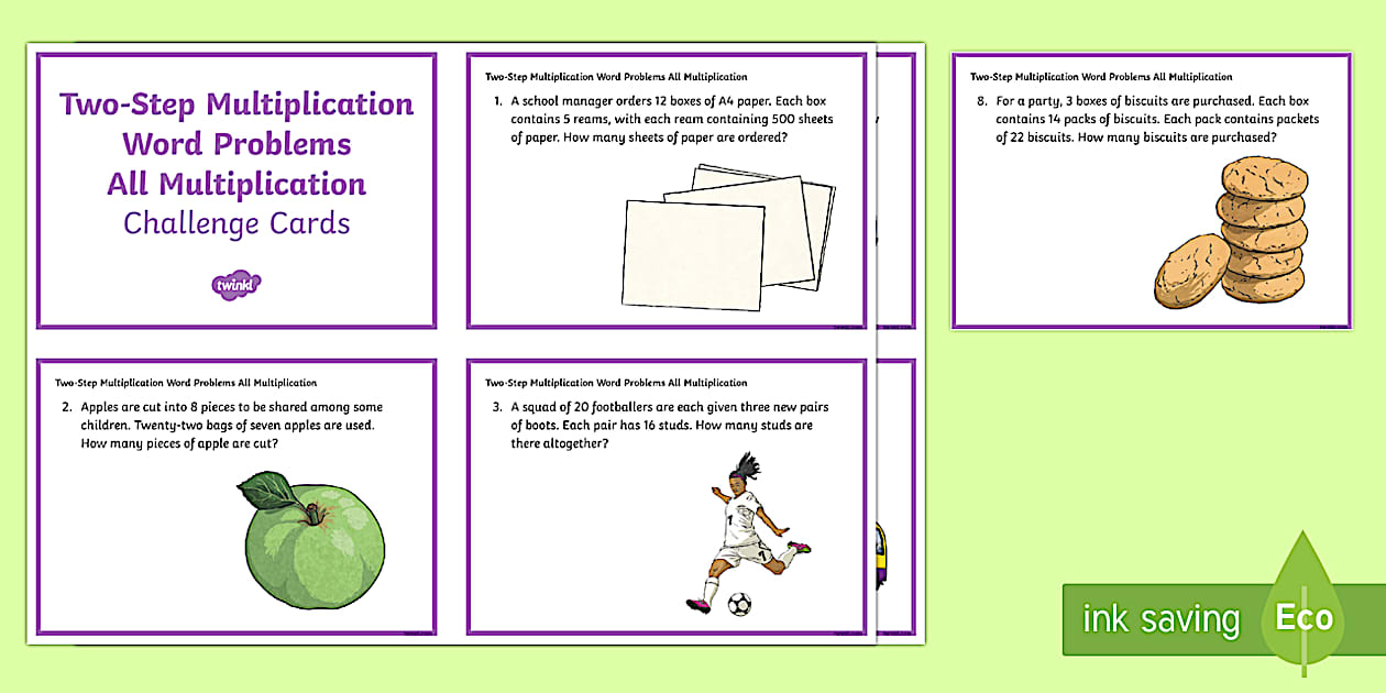 Two-Step Multiplication Word Problems | Teacher-made