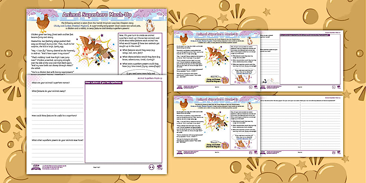 Animal Superhero Ideas Mash-Up | Writing Activity | LSK2
