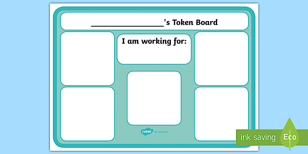 Black and White Token Board Worksheet (teacher made)