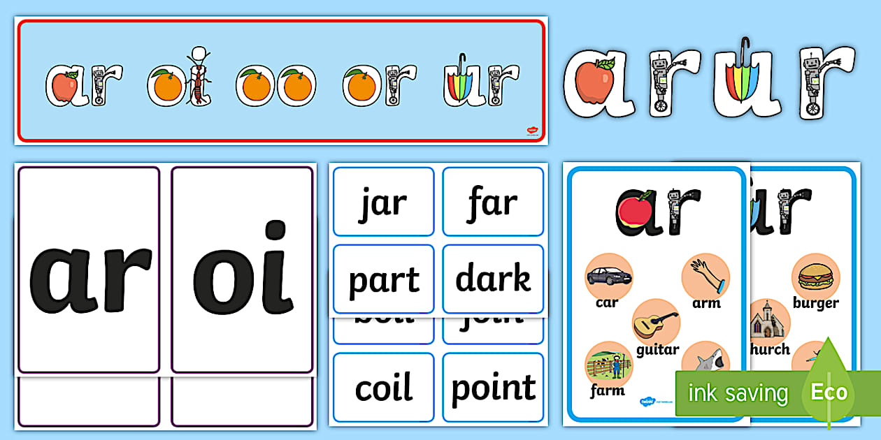 NSW ar, oi, oo, or, ur Phonics Display Pack - Twinkl