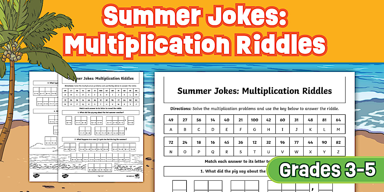 Summer Jokes: Multiplication Riddles for 3rd-5th Grade