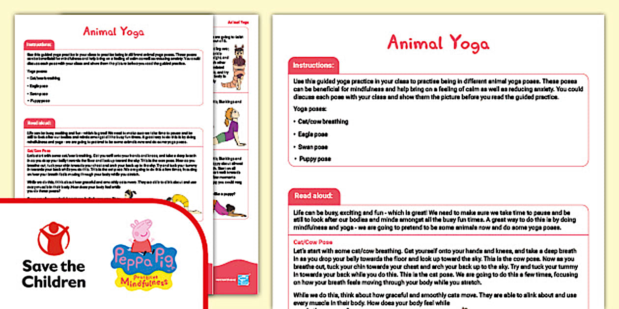 FREE! - A Month of Mindfulness: Animal Yoga (teacher made)