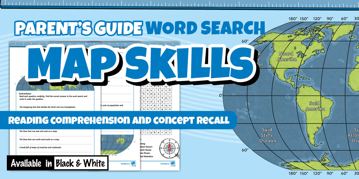 Grade 6 Geography – Term 1 – Map Skills – Word Search (CAPS Aligned)