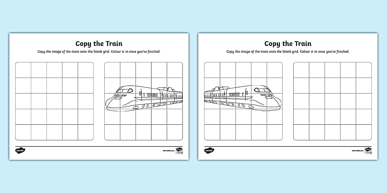 Copy the Train Worksheet (teacher made) - Twinkl