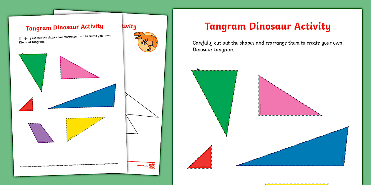 👉 Tangram Dinosaur Activity Puzzle (creat de profesori)