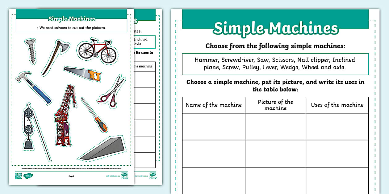 Simple Machines Board Activity (teacher made) - Twinkl