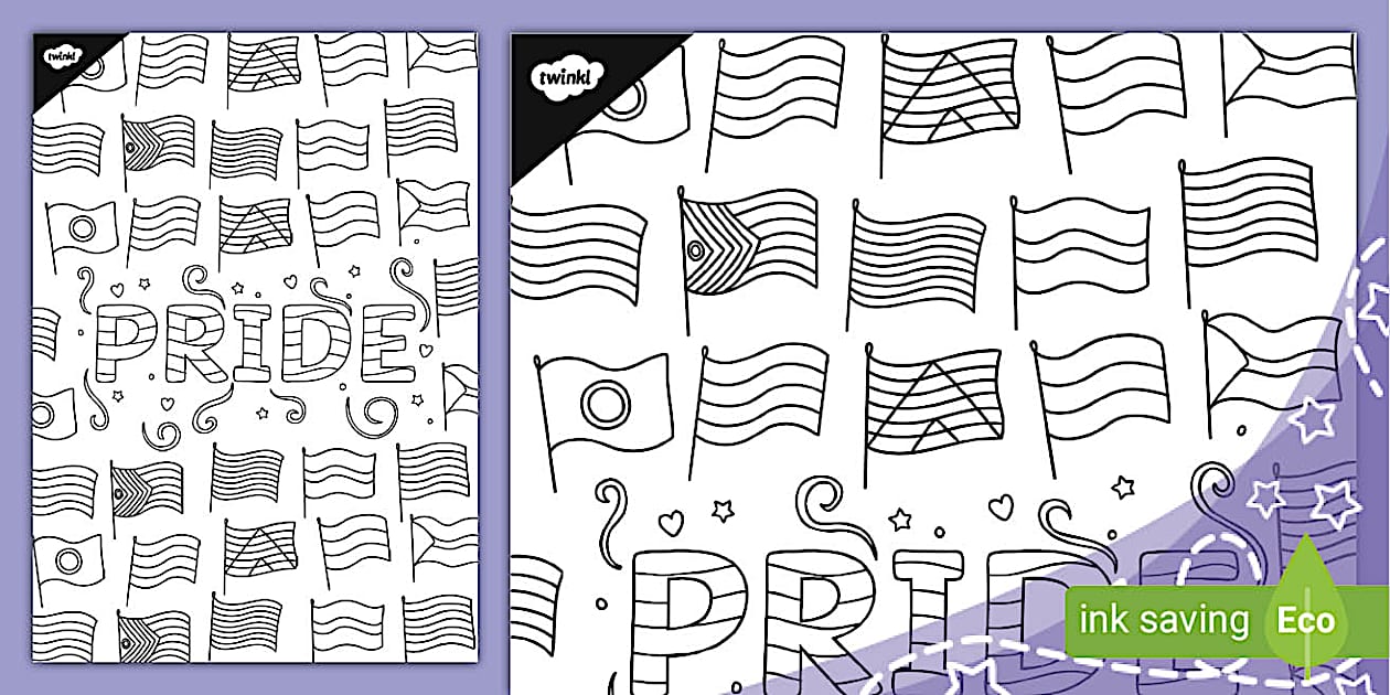 Pride Month Doodles Colouring Page (teacher made) - Twinkl