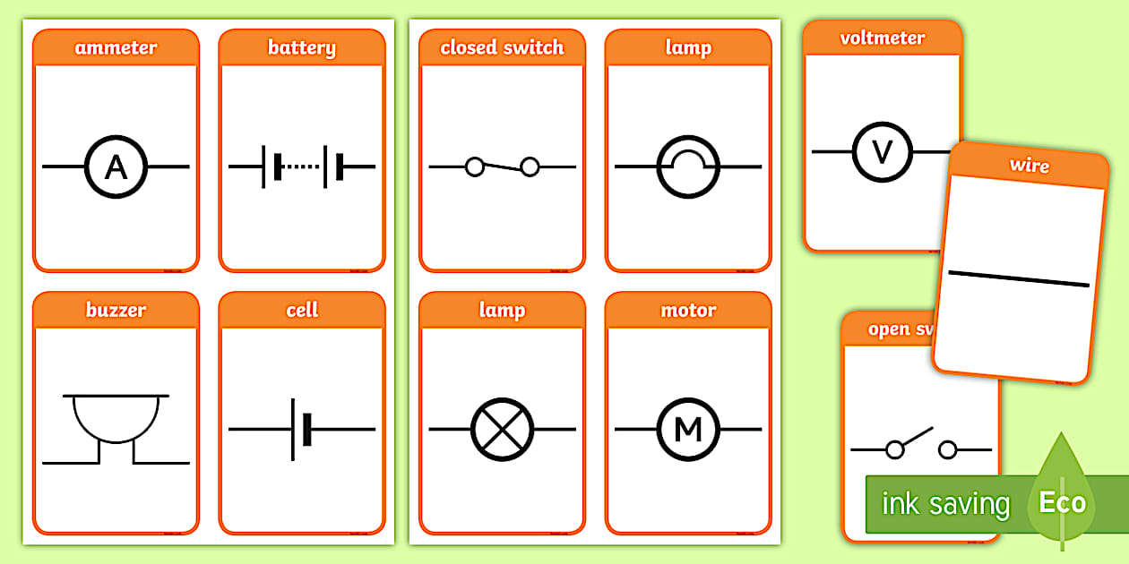 Electric Circuit Symbol Flashcards (teacher made) - Twinkl