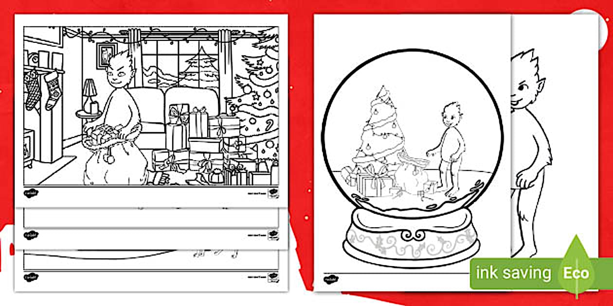 The Christmas Imp Colouring Pages (teacher made) - Twinkl