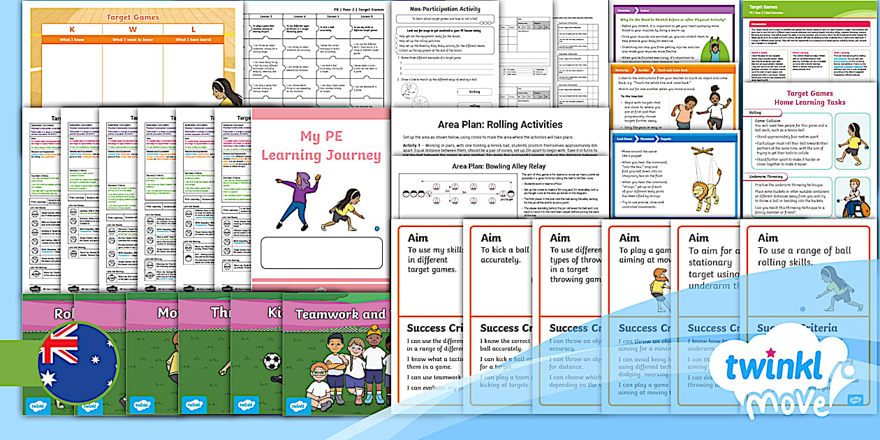 Move PE Year 2 Target Games Unit Pack (teacher made)