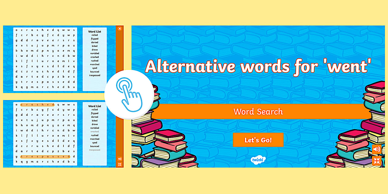 Alternative words for 'went' Interactive Word Search - English - KS1 ...