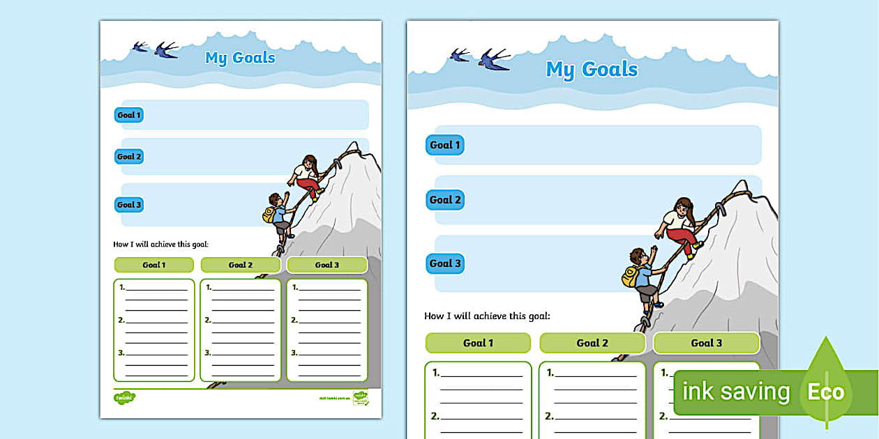 Goal Setting Mountain Activity Sheets | Twinkl