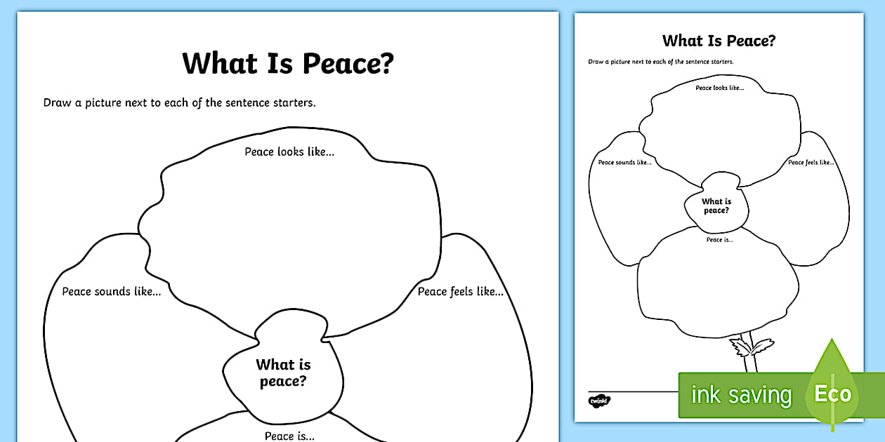 First World War Centenary What Is Peace? Worksheet - Twinkl