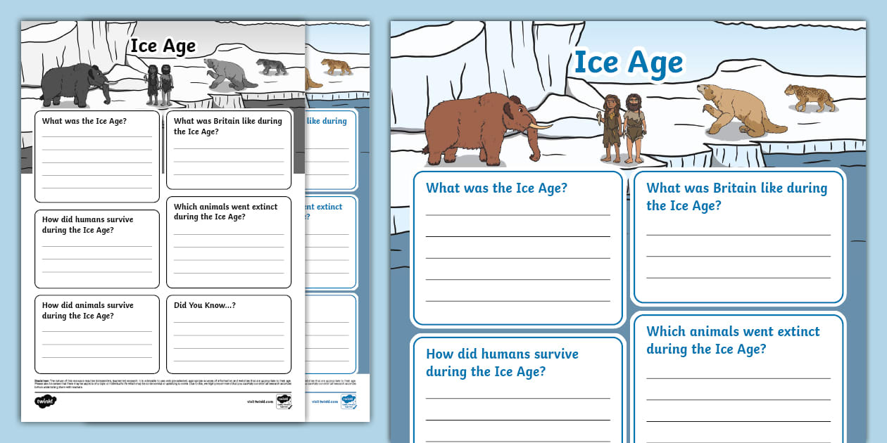 Ice Age Fact File Template - Twinkl History - Twinkl