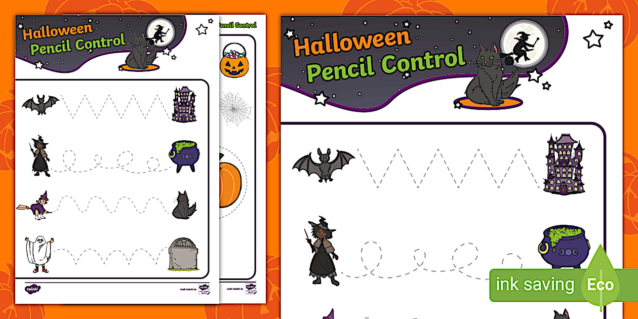 Halloween Pencil Control Activity Junior/Senior Infants