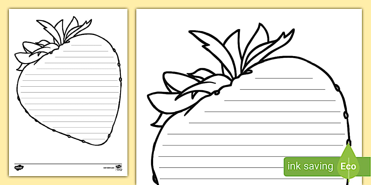 Strawberry Writing Template (teacher made) - Twinkl