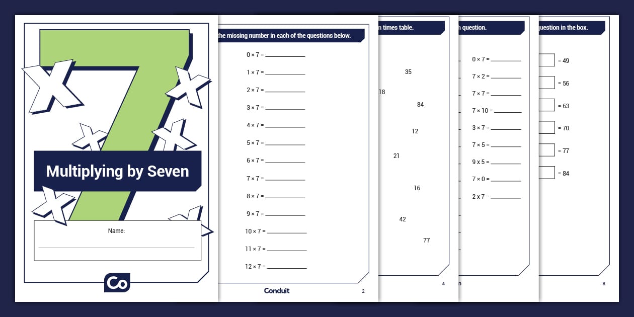 Reinforcing Number: Multiplying By 7 Activity Booklet